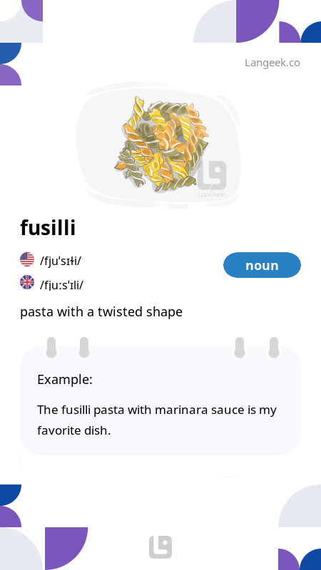Definition & Meaning of "Fusilli" | Picture Dictionary