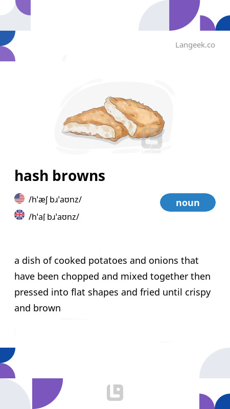 Definition & Meaning of "Hash browns" | LanGeek
