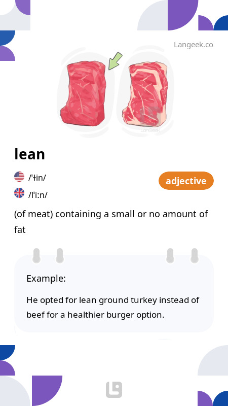 Definition & Meaning of "Lean" | Picture Dictionary