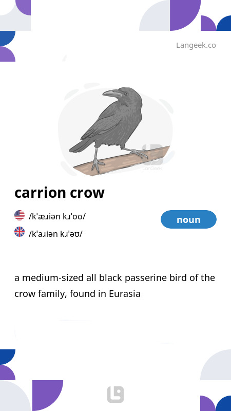 Definition & Meaning of "Carrion crow" | LanGeek