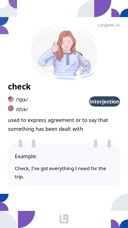 Definition & Meaning of "Check" | Picture Dictionary
