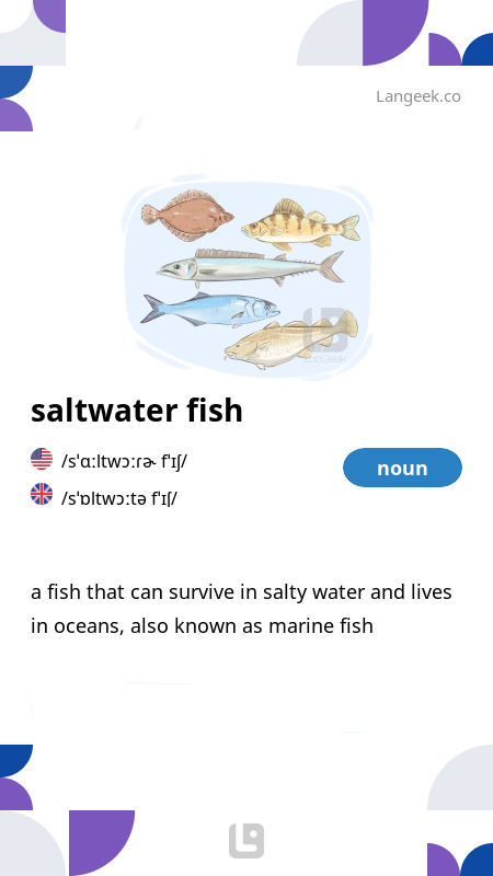 Definition & Meaning of "Saltwater fish" | Picture Dictionary