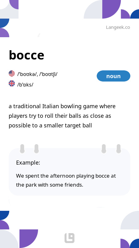 Definition & Meaning of "Bocce" | Picture Dictionary