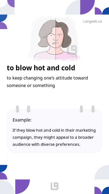 Definition & Meaning of "Blow hot and cold" | Picture Dictionary