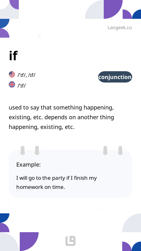 Definition & Meaning of "If" | LanGeek