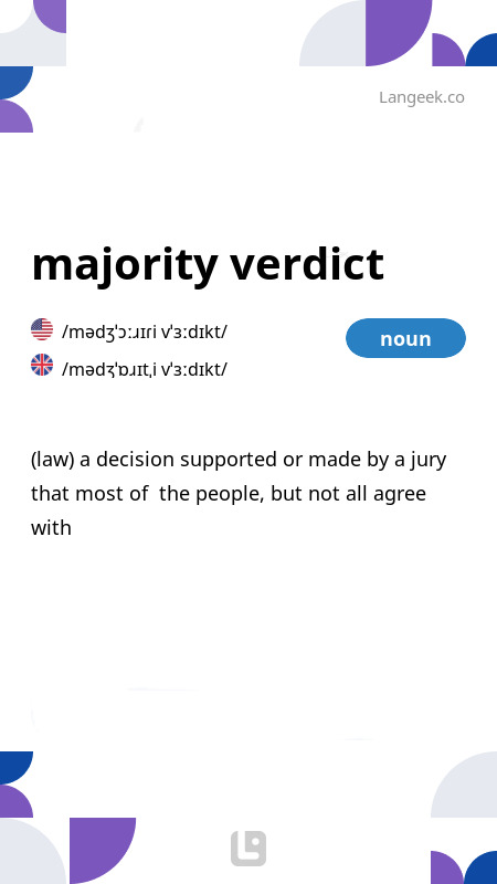 Definition & Meaning of "Majority verdict" | Picture Dictionary