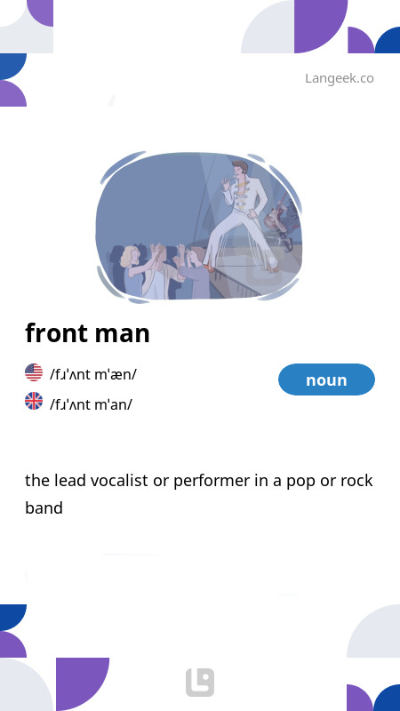 Definition & Meaning of "Front man" | Picture Dictionary