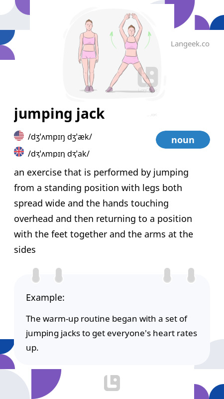Definition & Meaning of "Jumping jack" | Picture Dictionary