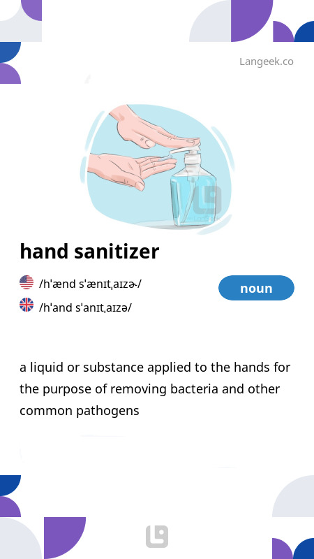 Definition & Meaning of "Hand sanitizer" | LanGeek