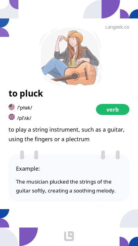 Definition & Meaning of "Pluck" | Picture Dictionary