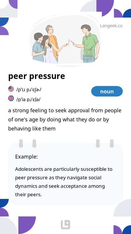Definition & Meaning of "Peer pressure" | Picture Dictionary