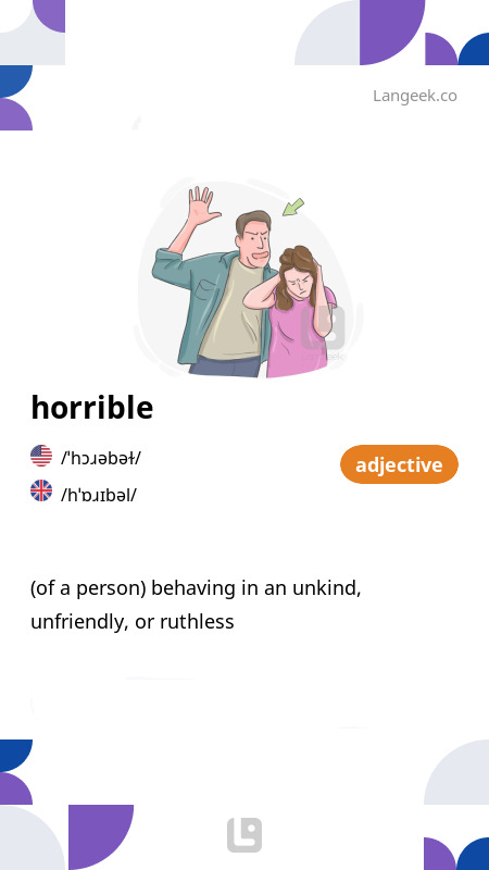 Definition & Meaning of "Horrible" | Picture Dictionary
