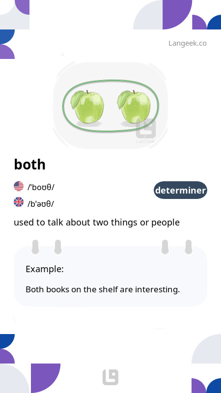 Definition & Meaning of "Both" | LanGeek