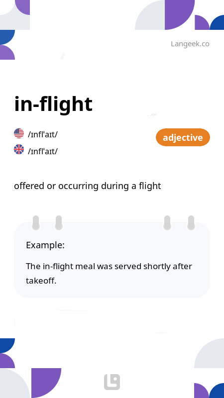 Definition & Meaning of "In-flight" | Picture Dictionary