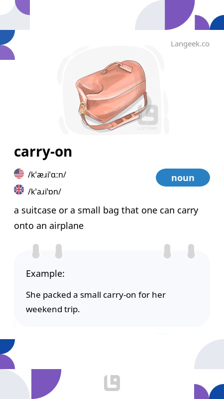 Definition & Meaning of "Carry-on" | Picture Dictionary