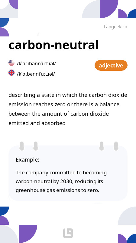 Definition & Meaning of "Carbon-neutral" | Picture Dictionary