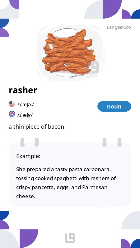 Definition & Meaning of "Rasher" | LanGeek
