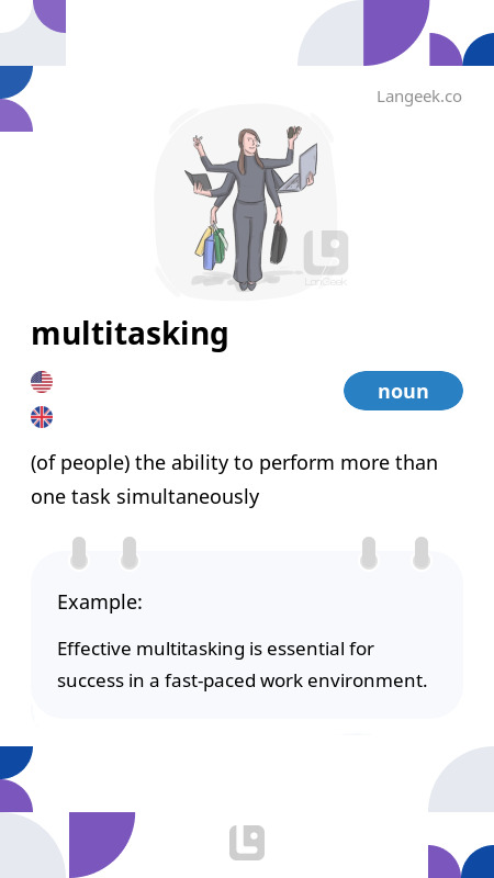 Definition & Meaning of "Multitasking" | Picture Dictionary