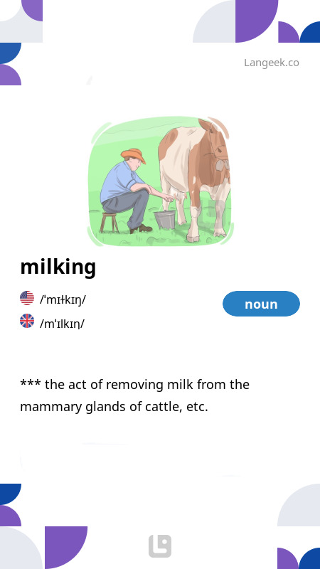 Definition & Meaning of "Milking" | LanGeek