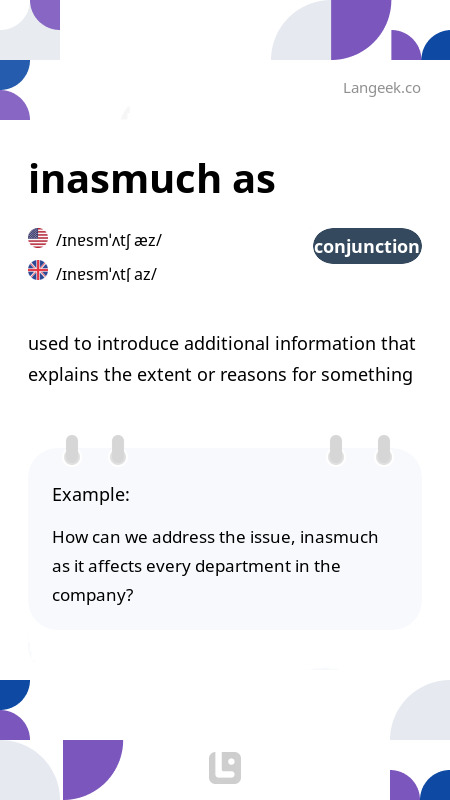 Definition & Meaning of "Inasmuch as" | Picture Dictionary