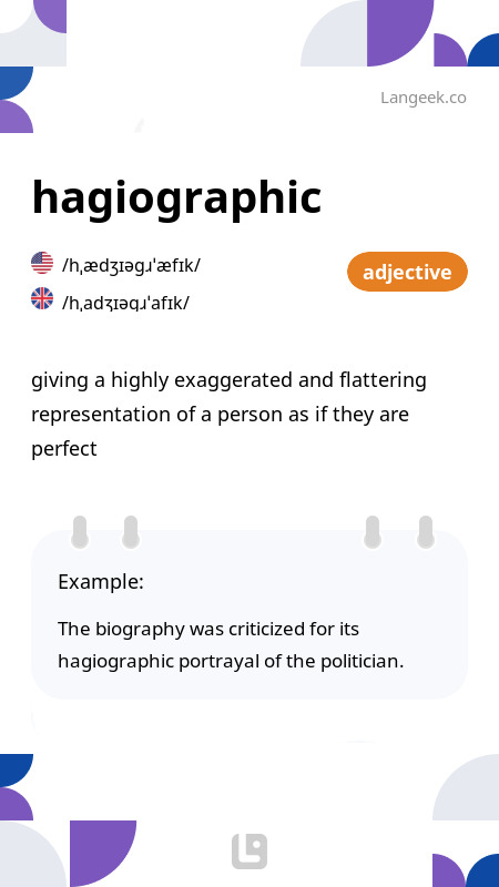 Definition & Meaning of "Hagiographic" | Picture Dictionary