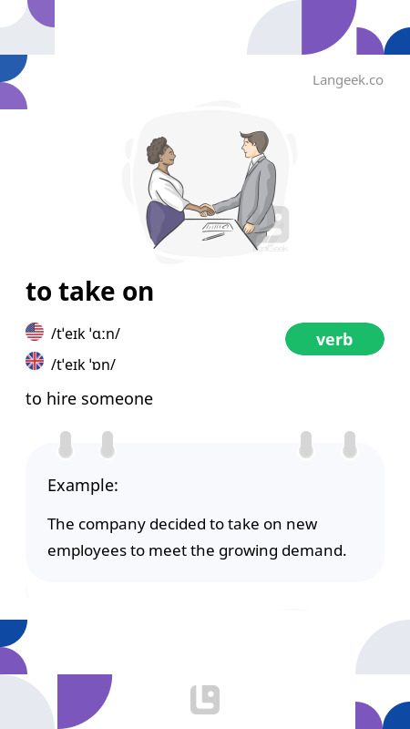 Definition & Meaning of "Take on" | Picture Dictionary