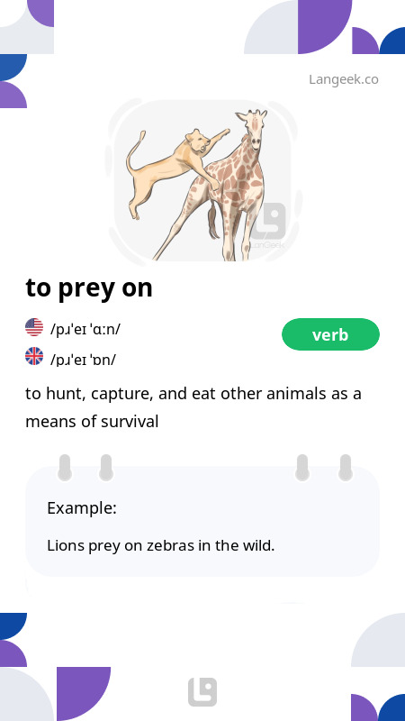 Definition & Meaning of "Prey on" | LanGeek