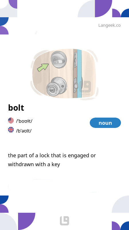 Definition & Meaning of "Bolt" | LanGeek