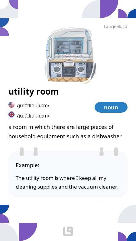 Definition & Meaning of "Utility room" | LanGeek