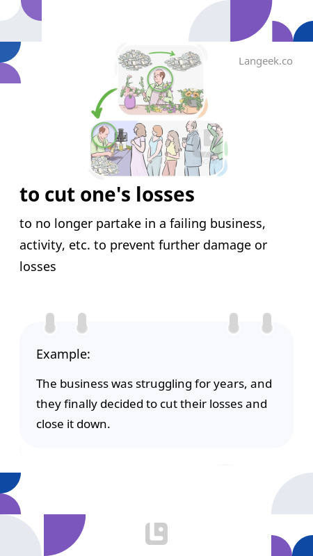 Definition & Meaning of "Cut losses" | Picture Dictionary