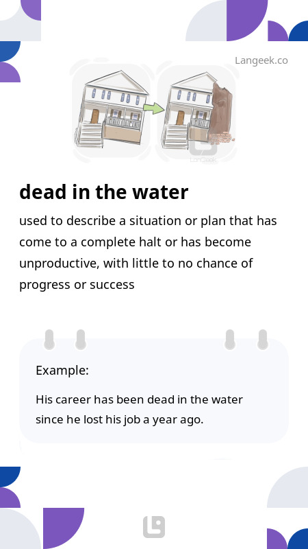 Definition & Meaning of "Dead in the water" | Picture Dictionary