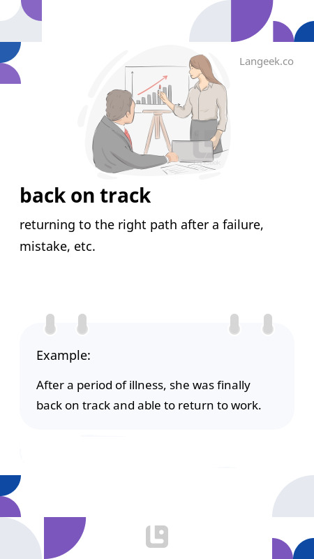 Definition & Meaning of "Back on track" | Picture Dictionary