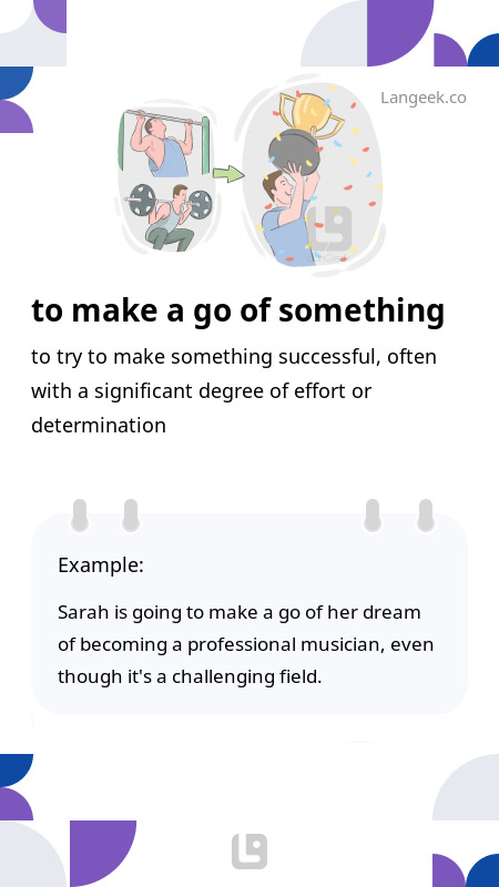 Definition & Meaning of "Make a go of" | Picture Dictionary