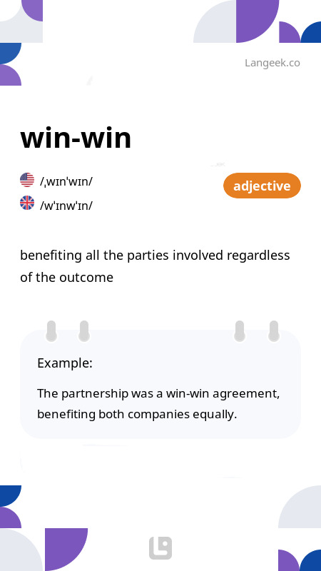 Definition & Meaning of "Win-win" | Picture Dictionary