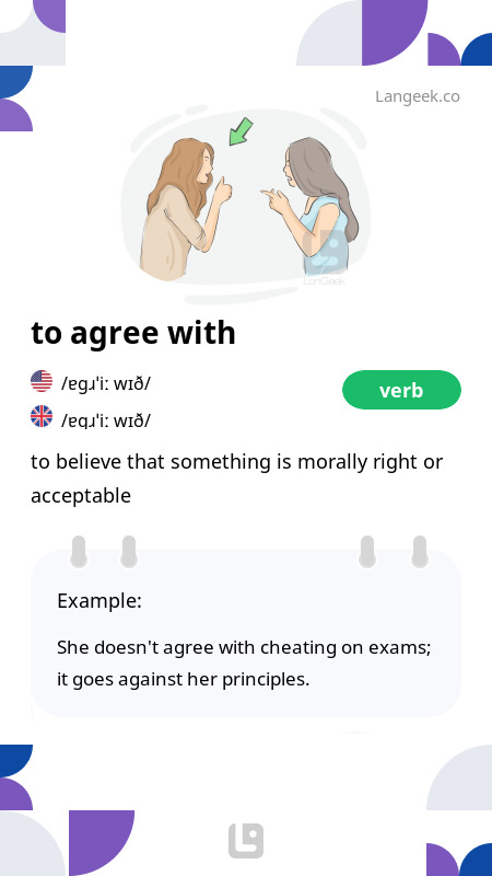 Definition & Meaning of "Agree with" | LanGeek