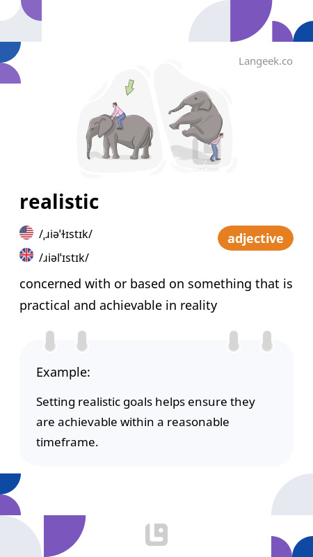 Definition & Meaning of "Realistic" | Picture Dictionary