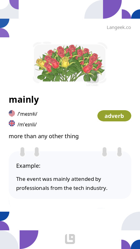 Definition & Meaning of "Mainly" | Picture Dictionary