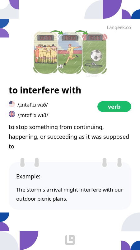 Definition & Meaning of "Interfere with" | LanGeek