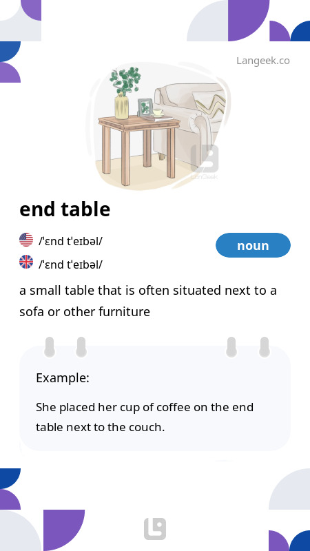 Definition & Meaning of "End table" | Picture Dictionary