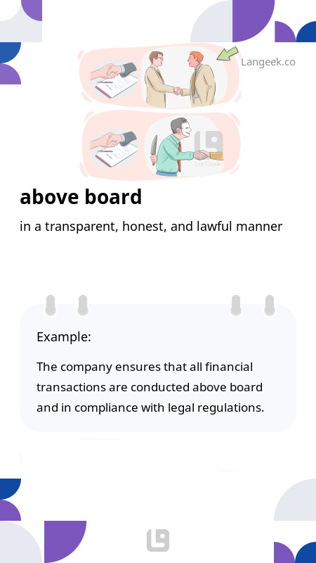 Definition & Meaning of "Above board" | Picture Dictionary