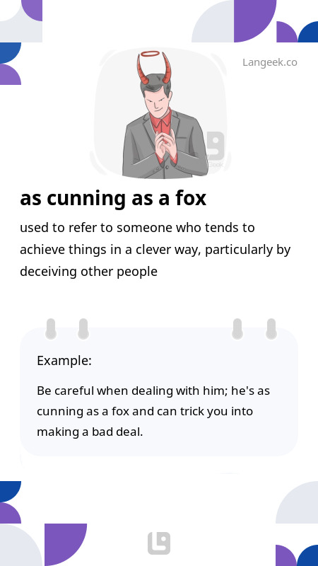 Definition & Meaning of "Cunning as a fox" | Picture Dictionary