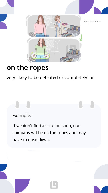Definition & Meaning of "On the ropes" | Picture Dictionary