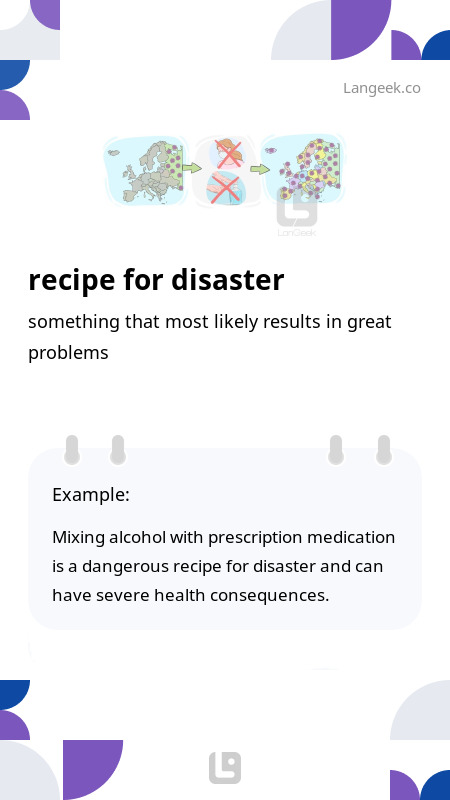 Definition & Meaning of "Recipe for disaster" | Picture Dictionary