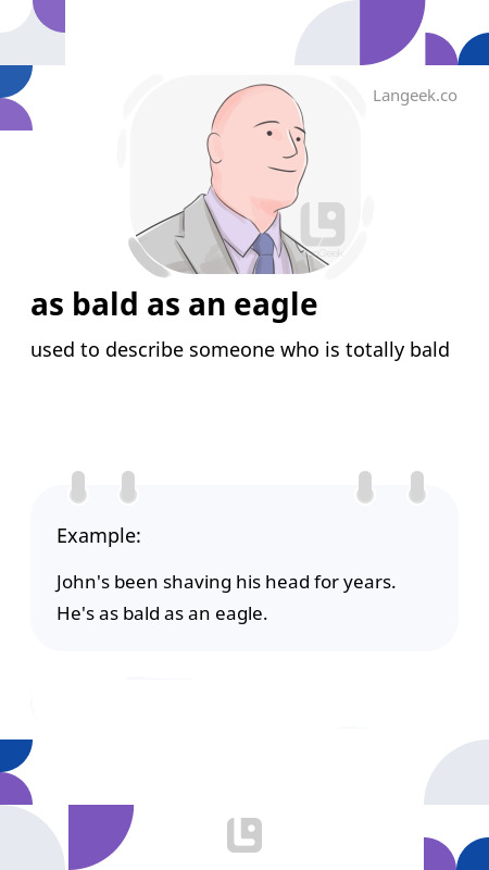 Definition & Meaning of "Bald as an eagle" | Picture Dictionary