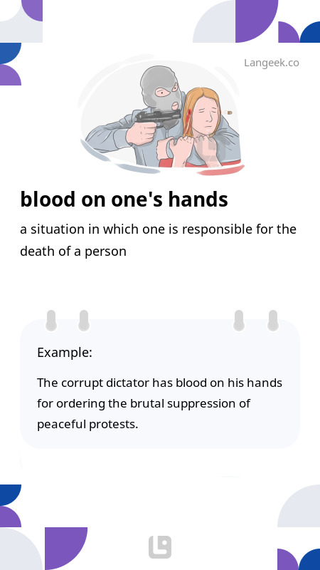 Definition & Meaning of "Blood on hands" | Picture Dictionary