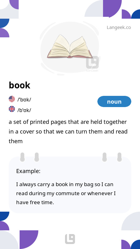 Definition & Meaning of "Book" | LanGeek