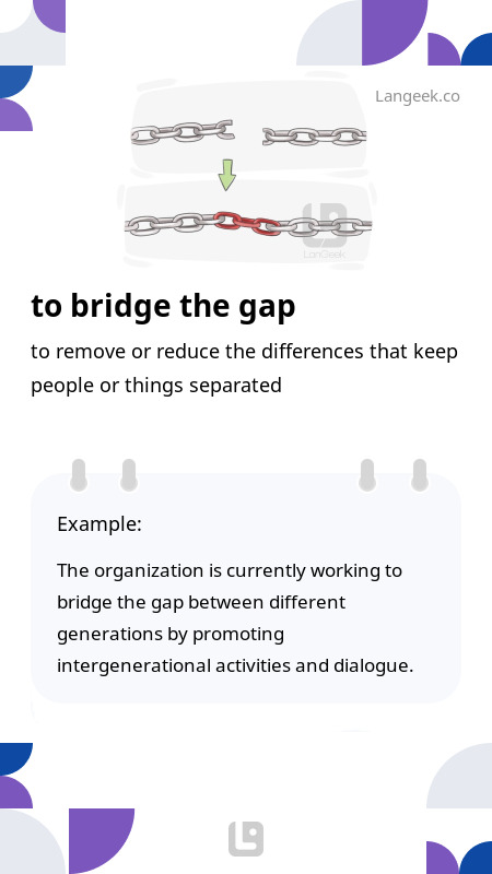 Definition & Meaning of "Bridge the gap" | LanGeek