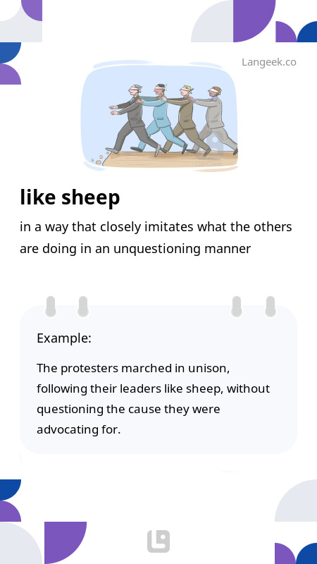 Definition & Meaning of "Like sheep" | Picture Dictionary