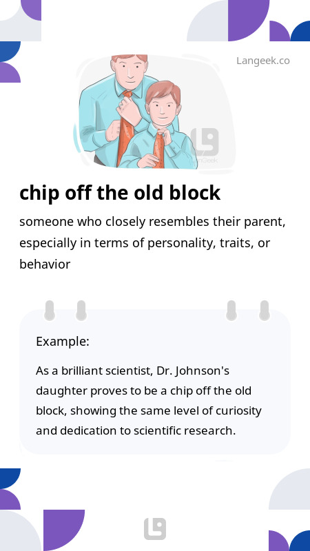 Definition & Meaning of "Chip off the old block" | Picture Dictionary