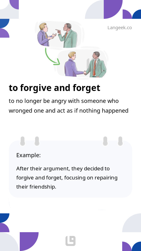 Definition & Meaning of "Forgive and forget" | Picture Dictionary